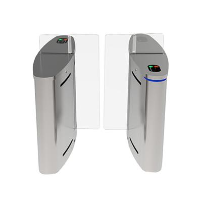 China Anti Crawling Full Height Turnstile with 550mm Channel and SS304 Sliding Glass Access Control for sale