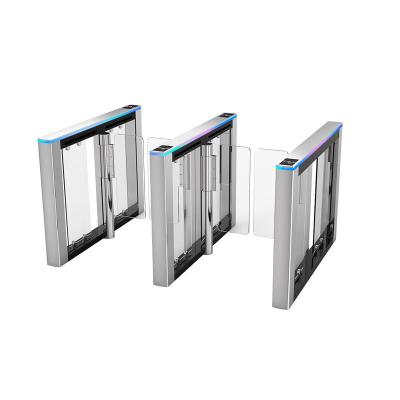 China 0.4 Second Speed Pedestrian Security Turnstile with DC Brushless Motor and Clear Acrylic Arm Swing Barrier Gate for sale