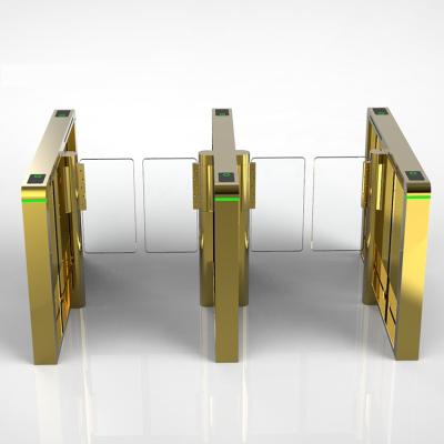 China Rfid Tempered Glass Speed Gate Turnstile Fast Passing 900mm width for sale