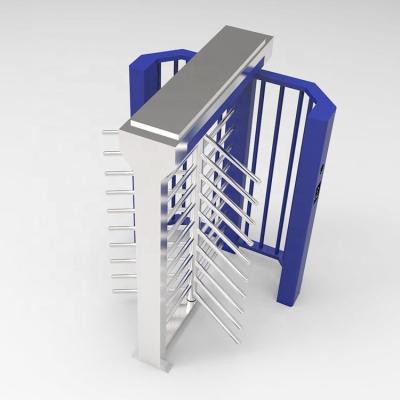 China Polish Welding Full Height Turnstile with 600mm Passage Clearance 120° Rotors and RFID Reader Integration for Pedestrian Access Control for sale