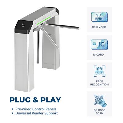 China 304 Stainless Steel Bi-Directional IP54 Protected Tripod Turnstile Gate for High Traffic Access Control for sale