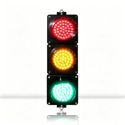 China Road Safety Smart Indication 100mm Colored Lens LED Traffic Signal with 100000H LED Life and PC Shell Material for sale