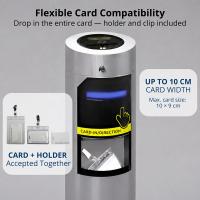 China 304 Stainless Steel RFID Card Collector with 280 Card Capacity and Door Opening Motion Sensor for Gym Access Control for sale