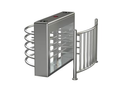 China 304 Stainless Steel Waist Height Turnstile with Fingerprint Access Control and 30 Person/Minute Flow Rate for sale