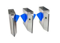 China 304 or 316 Stainless Steel Flap Barrier Gate with 25 to 30 Person Per Minute Flow Rate and CE Certification for sale