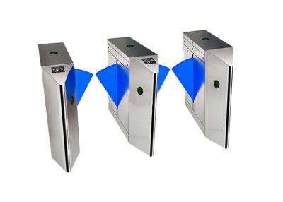 China 304 or 316 Stainless Steel Flap Barrier Gate with 25 to 30 Person Per Minute Flow Rate and CE Certification for sale