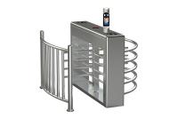 China 304 Brushed Stainless Steel IP65 Protected Waist Height Revolving Turnstile Barrier with 30 People per Minute Flow Rate for sale