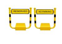 China Plastic Coating H Shape Parking Barrier Lock with 5 TONS Weight Resistance and DC 12V 7AH Battery for sale