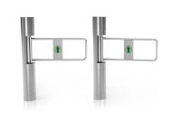 China 168mm Column Clear Toughened Glass Swing Barrier Gate with Face Recognition for sale