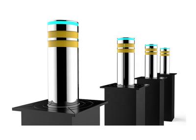 China SUS304 Stainless Steel Hydraulic Rising Bollard with LED Warning Light and 8k Mirror Surface for sale