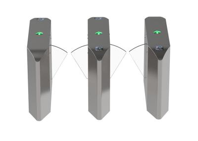 China Stainless Steel 304 Brushless DC Motor IP44 Rated Flap Barrier Gate and Access Control Turnstile for sale