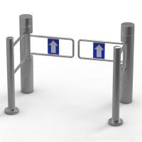 China Waist High SUS304 Stainless Steel Swing Barrier Gate with AC220V Power Supply for Pedestrian Access Control for sale