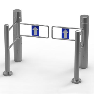 China Waist High SUS304 Stainless Steel Swing Barrier Gate with AC220V Power Supply for Pedestrian Access Control for sale