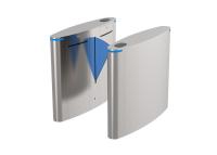 China AC100V Automatic Flap Barrier Turnstile 10mm Acrylic Face Recognition 100W for sale