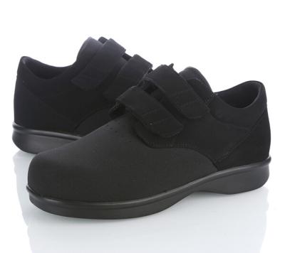 China Diabetic Shoes Daily Casual Healthcare Flat Shoes Orthotics Shoes Black Shoes Comfortable for sale