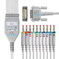 China HP PH Compatible 10 Lead ECG Patient Cable DB15 Pin Banana 4.0 2.4m TPU Gray for sale