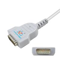 China 2.4m DB15 ECG Cable One Piece 10 Lead Banana EKG Cable Compatible GE Marquette for sale