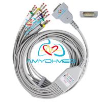China 2.4m DB15 ECG Cable One Piece 10 Lead Banana EKG Cable Compatible GE Marquette for sale