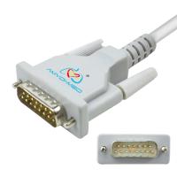 China Schiller Compatible 10 Lead ECG Cable Banana 4.0mm IEC 2.4m TPU Gray DB15P for sale