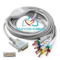 China Schiller Compatible 10 Lead ECG Cable Banana 4.0mm IEC 2.4m TPU Gray DB15P for sale
