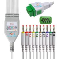 China Rectangle 11P 10 Lead Banana ECG Cable Compatible GE Marquette 2.4m TPU for sale