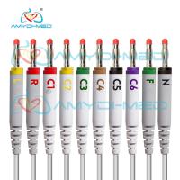 China Rectangle 11Pin TPU ECG Cable 10 Lead Banana One Piece EKG Cable Compatible GE 2.4m for sale