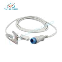 China Round 7Pin TPU Gray Adult Ear Clip Mindray SpO2 Sensor Cable 10ft for BeneView T8 T5 T6 for sale