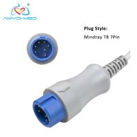 China Round 7Pin TPU Gray Adult Ear Clip Mindray SpO2 Sensor Cable 10ft for BeneView T8 T5 T6 for sale