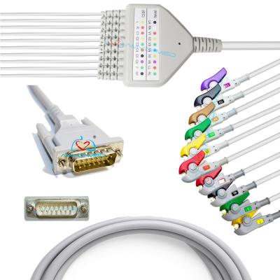 China SCHILLE Bionet Patient Monitor ECG EKG Cable DB15P 10 Lead Clip 2.4m IEC Standard for sale