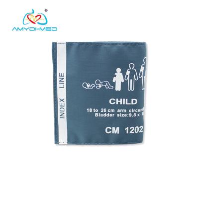 China Nylon Paediatric Reusable NIBP Cuff 35cm Tube with Bladder for Blood Pressure Monitoring for sale