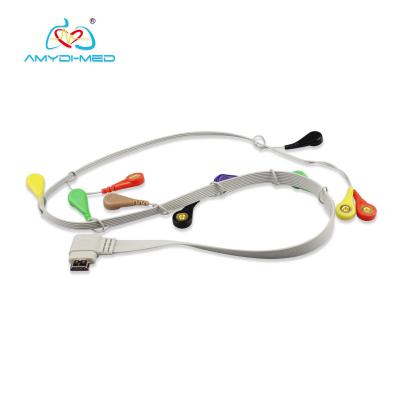China Medical Grade GE ECG Lead Cable 2.0mm TPU Jacket 0.9M 5 Leads for sale