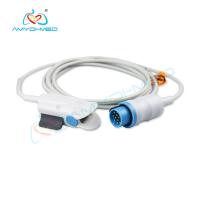China Biolight 12 Pin SpO2 Sensor 3 Meter TPU Cable Reusable Adult Finger Clip for sale