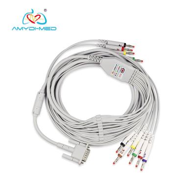 China 3.4m EKG Cables With Lead Wires Compatible HP Electrocardiogram Machine for sale