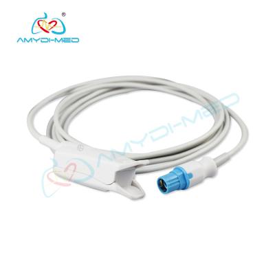 China Drager Compatible Adult Finger Clip SpO2 Sensor 7 Pin Connector 3 Meter TPU Cable for sale