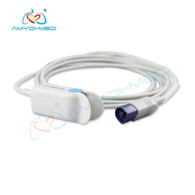 China Compatible HP SpO2 Finger Clip Sensor 8 Pin Connector 3 Meter Cable CE ISO for sale