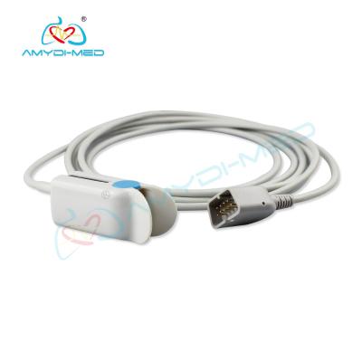 China TPU Material SpO2 Sensor Probe Compatible NIHON KOHDEN 9 Pin 3M Cable for sale
