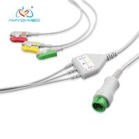 China Mindray T5 12 Pin ECG Patient Cable 2.4M TPU Jacket for M3000A M3001A for sale