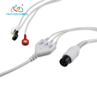 China Goldway UT4000a Compatible ECG Cables Leadwires TPU 2.4m Main Cable 5.3mm for sale