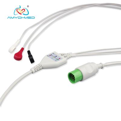 China TPU Jacket Material Ecg Cables And Leadwires 17 Pin Rectangle Connector for sale