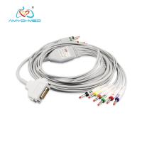 China Fukuda Denshi Durable TPU ECG Cable 2.4m Main 0.9m Leadwire DB15 Pin for sale