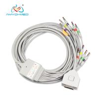 China TPU EKG Cable Rectangle 11 Pin Connector for FUKUDA DENSHI Compatible 2.4M for sale