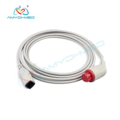 China Round 12 Pin Transducer Blood Pressure Cable 3M TPU Jacket CE Certified for sale