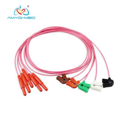 China Gold Plated Silver EEG Cable Din Copper 2.0mm Banana Connector 0.6M for sale