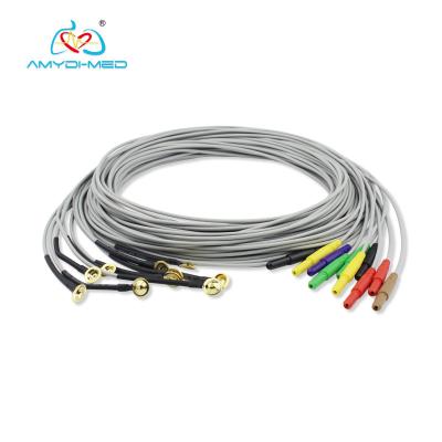 China 1.2m 1.5m EEG Electrode Cable Light Grey TPU Super Durability Din 2.0mm for sale