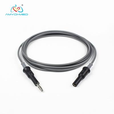 China Reusable 2.0mm Banana Plug Electrosurgical Silicone Bipolar Cable for Forceps 3000mm for sale