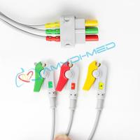 China 0.9m ECG Monitor Cable Compatible DATEX-OHMEDA PRO1000 ASP Yoke 3 Lead Clip for sale