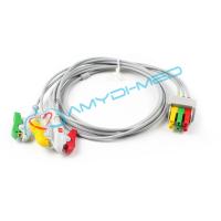 China 0.9m ECG Monitor Cable Compatible DATEX-OHMEDA PRO1000 ASP Yoke 3 Lead Clip for sale