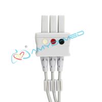 China 0.9m Gray ECG Lead Wires 3 Clip TPU Compatible with SIEMENS MINDRAY Monitor for sale
