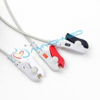 China 0.9m Gray ECG Lead Wires 3 Clip TPU Compatible with SIEMENS MINDRAY Monitor for sale
