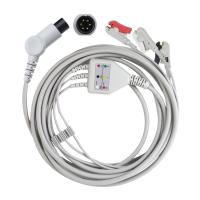 China 3 Lead Clip Lead Wires ECG Patient Cable TPU 2.4m for Mindray Goldway for sale